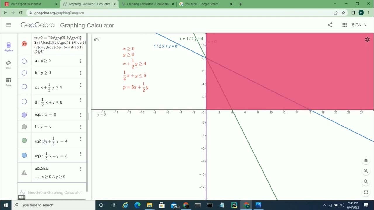 Linear Programming Problems with geogebra #LPP#geogebra#math#algebra ...
