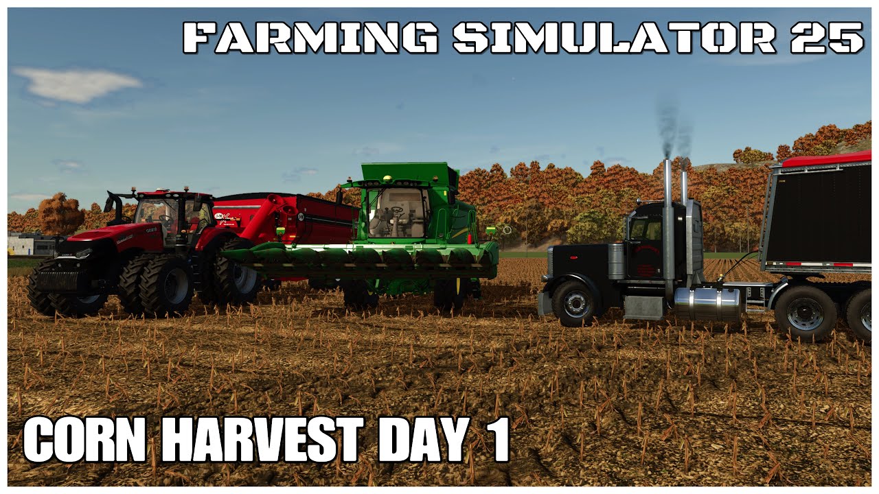 CORN HARVEST DAY 1 - FARMING SIMULATOR 25! - YouTube