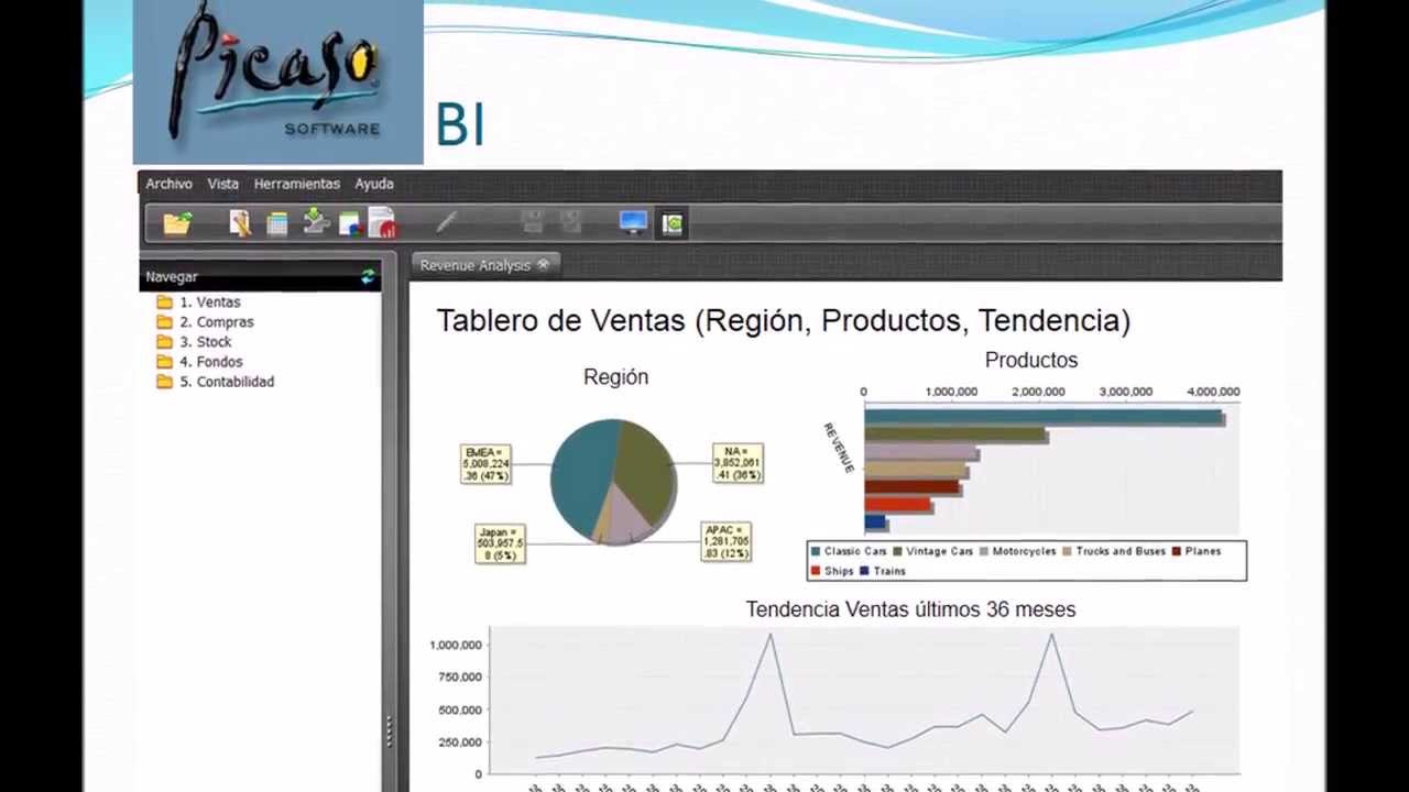 Picaso Software Inteligencia de Negocios o Business Intelligence - YouTube