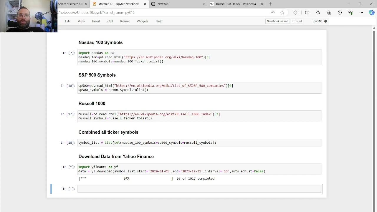 Downloading All S&P 500, Nasdaq 100, Russell 1000 Data in Python using Pandas from Yahoo Finance ...