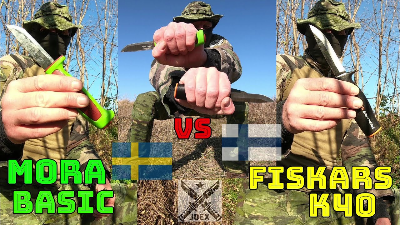 MORA BASIC vs FISKARS K40 - SWEDEN vs FINLAND - DESTRUCTION BATTLE ...