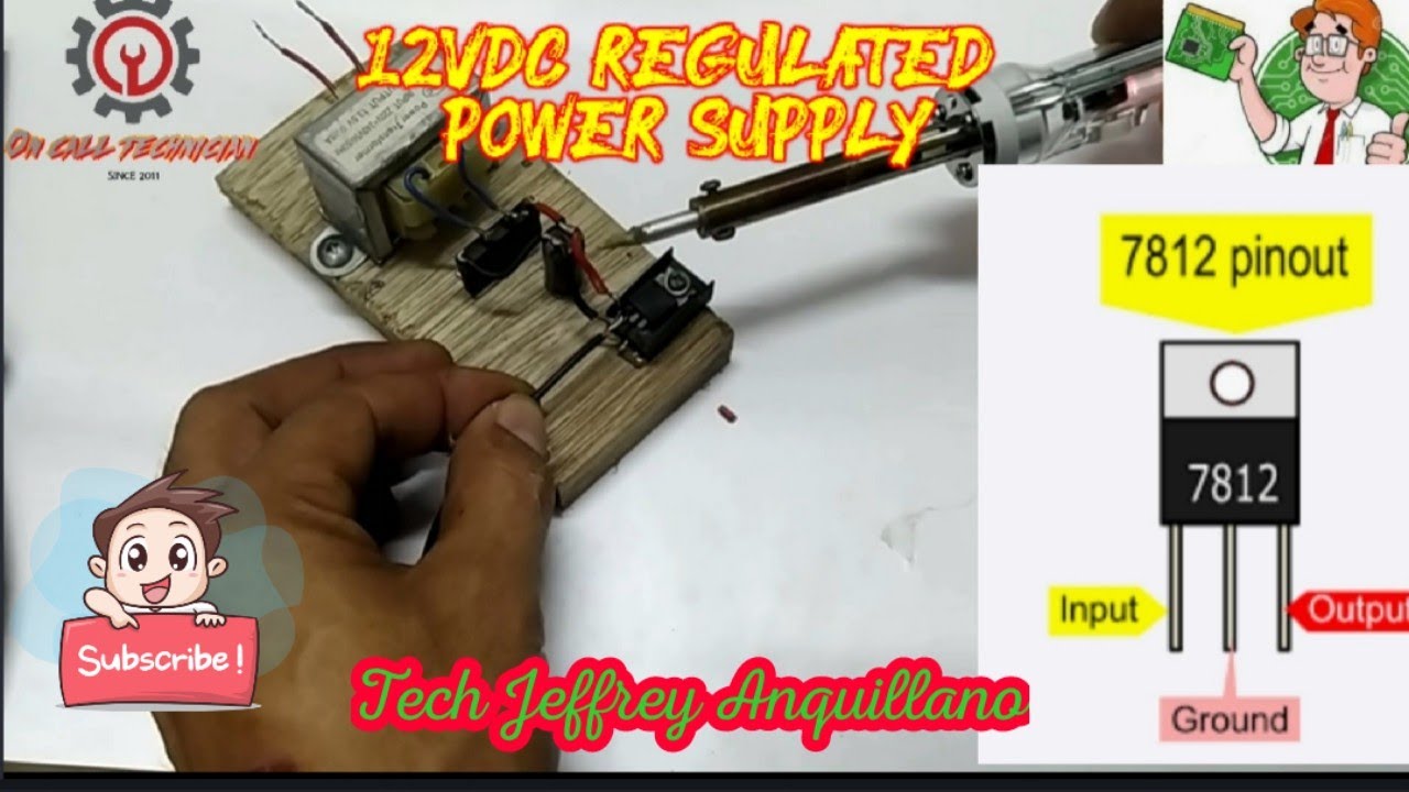 DIY 12VDC REGULATED POWER SUPPLY CIRCUIT USING LM7812 - YouTube
