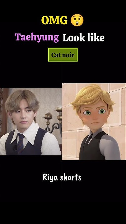 OMG 😱😲 Taehyung look like cat noir 😳💜 #bts #btsarmy #RiyaShorts - YouTube