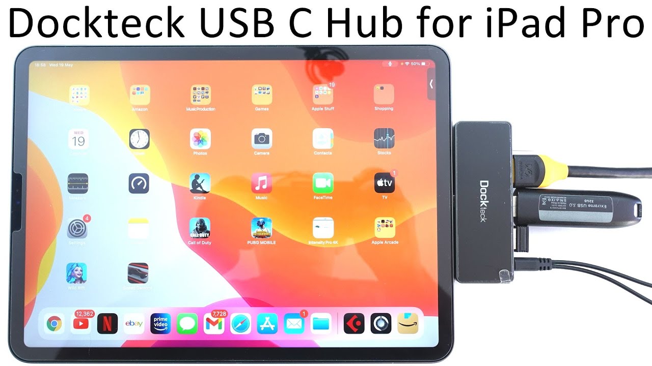 iPad Pro USB C Hub with 4K HDMI, USB 3,TRRS Mic Input & Headphone ...