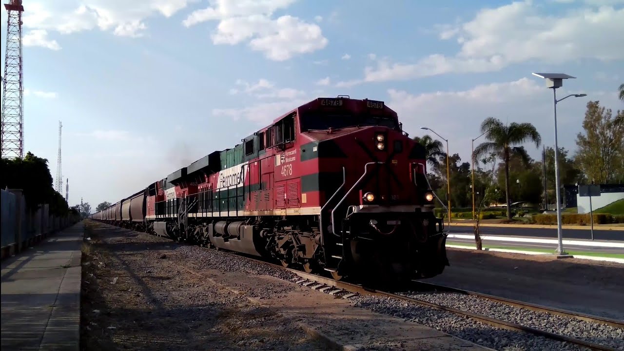 Trio de ES44AC 2+1 en GRANELERO de Ferromex N° 4678, 4822 & DPU End ...