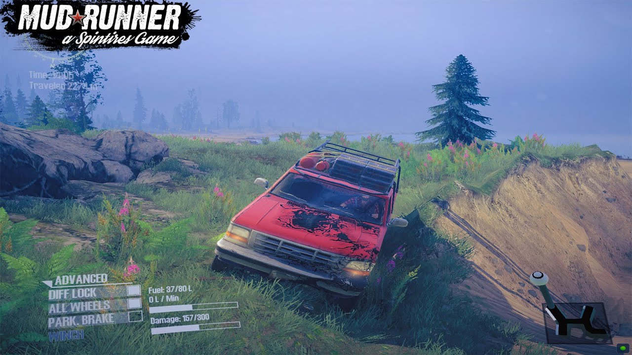 Driving Ford F150 4x4 truck on the beach || spintires mudrunner|| mud ...