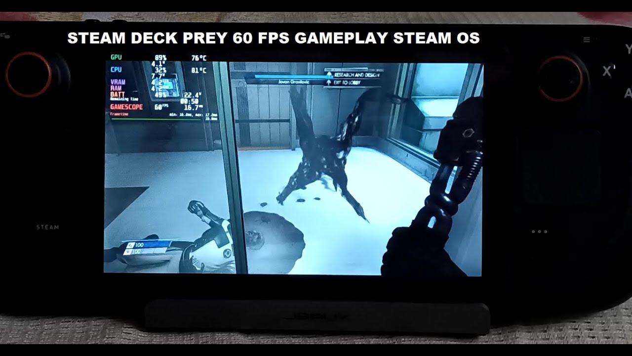 Steam Deck Prey 60 FPS High Preset SSD Gameplay Steam OS | Proton v 8 ...
