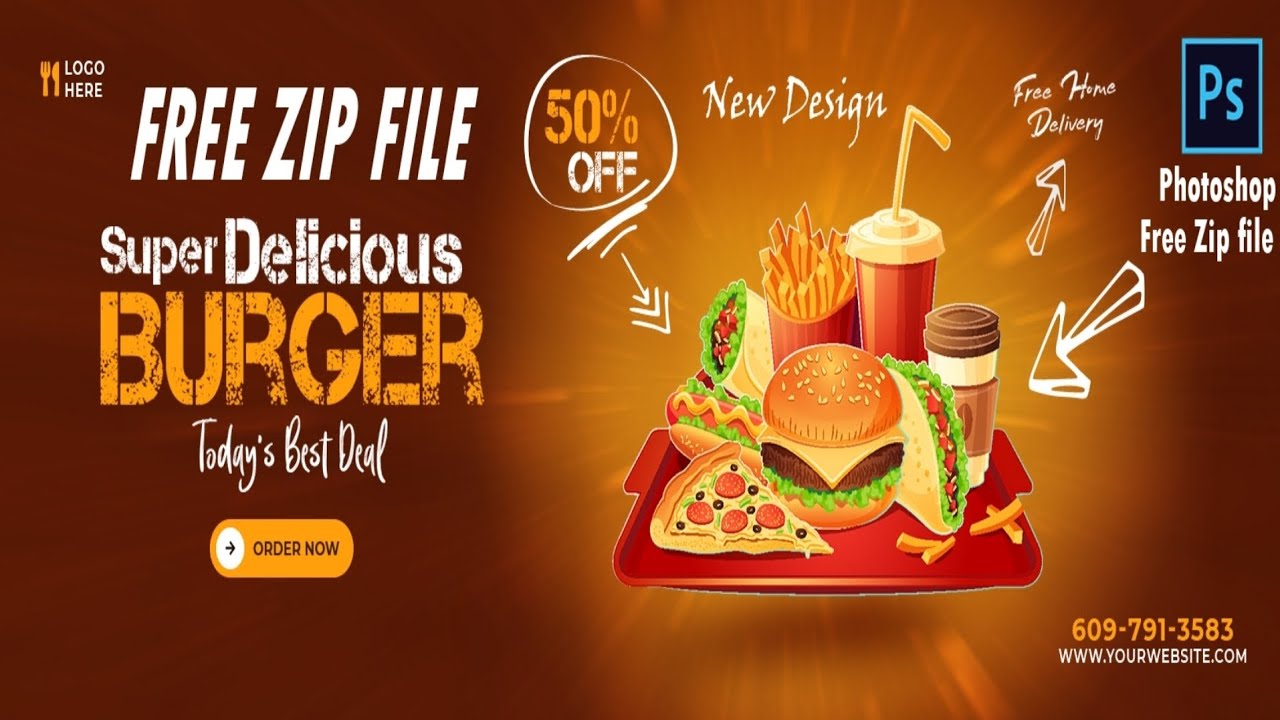 Design Fast Food Poster in Photoshop | Photoshop Tutorial in Hindi ...
