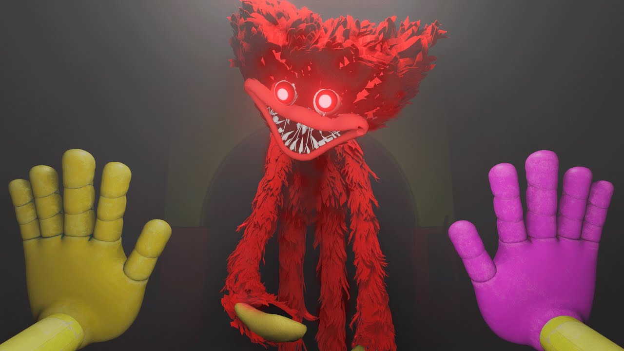 Running away from red Huggy Wuggy Poppy Playtime chapter 3 - YouTube