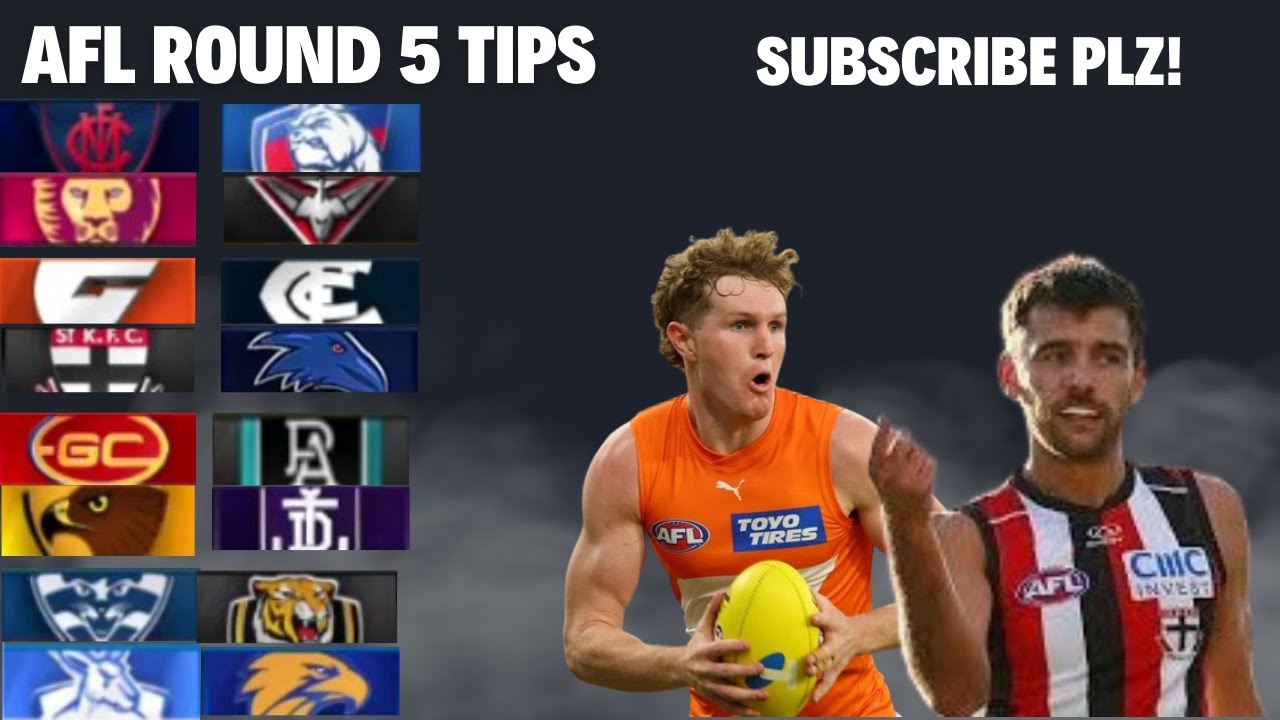 AFL ROUND 5 TIPS - YouTube
