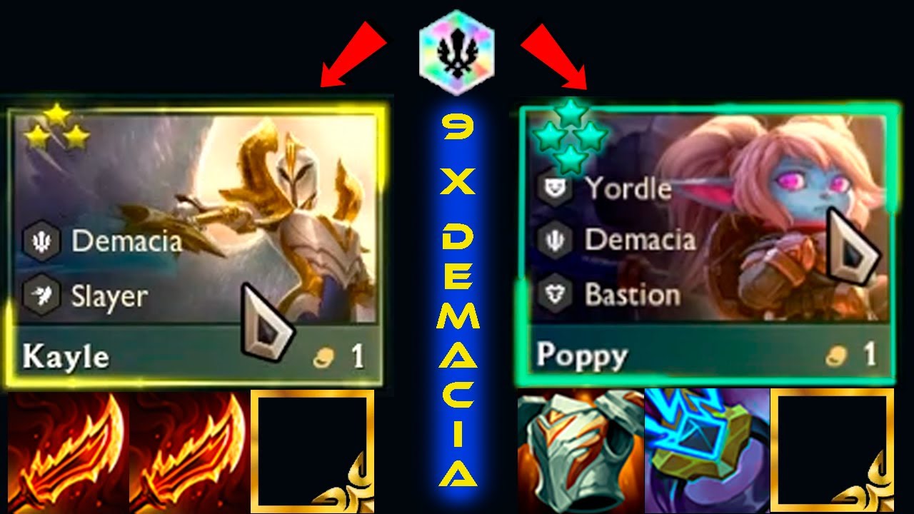 3 ⭐⭐⭐ Kayle With 2x Guinsoo And 4 ⭐⭐⭐⭐ Poppy 9 Demacia Youtube