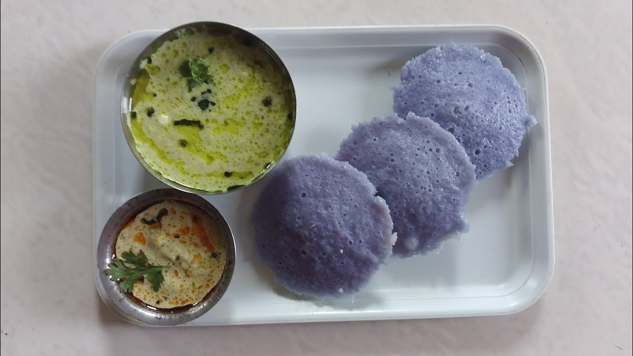 Blue idli recipe/Butterfly pea flower colour idli recipe - YouTube