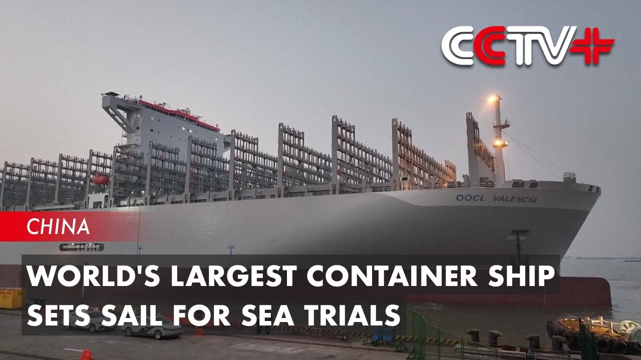 World's Largest Container Ship Sets Sail for Sea Trials - YouTube