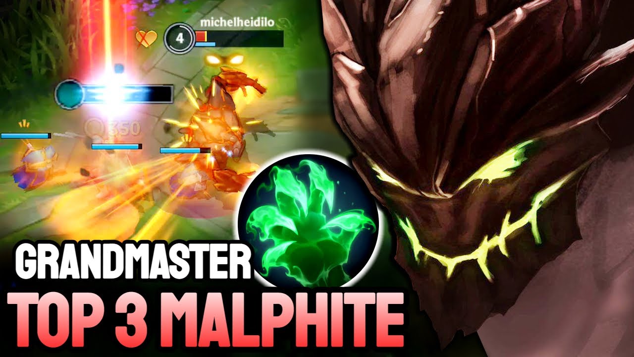 WILD RIFT MALPHITE - TOP 3 MALPHITE GAMEPLAY - GRANDMASTER RANKED - YouTube