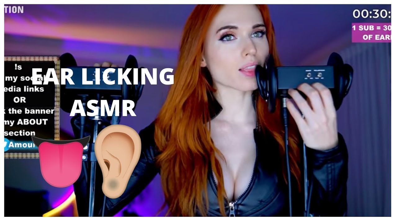 ear licking asmr amouranth reaction - YouTube