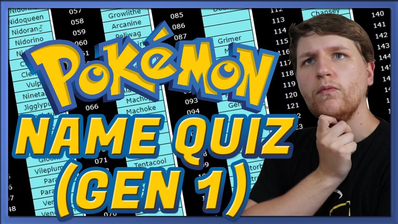 Pokemon Quiz: Naming All Gen 1 Pokemon (1-151) - YouTube