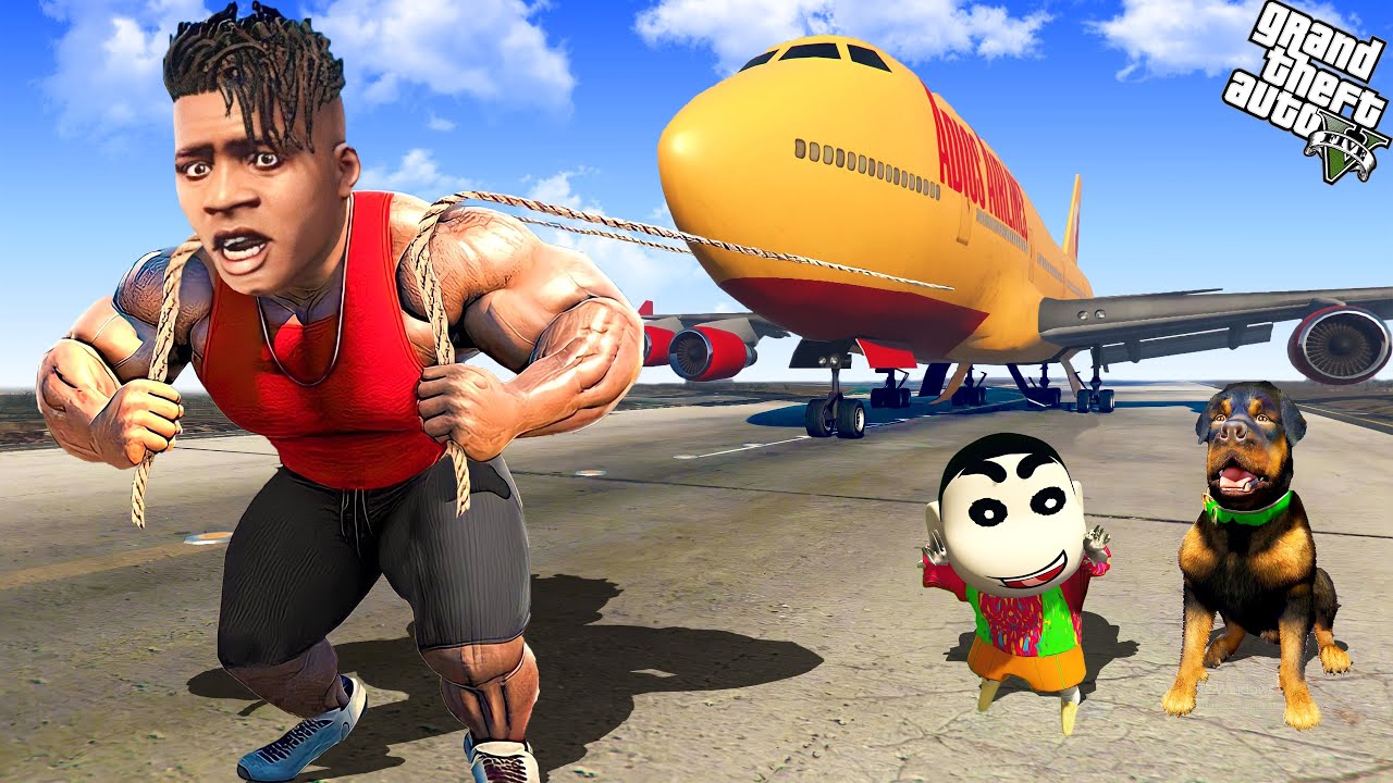 GTA 5 : Franklin Become Strongest Man Ever To Pull Whole Plane in GTA 5 ...