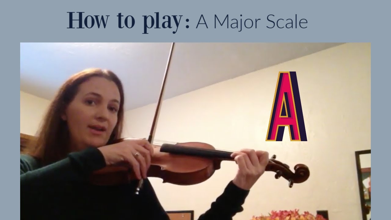 A Major Scale for Beginning Violin - (Rhythm: Long, Short-short) - YouTube