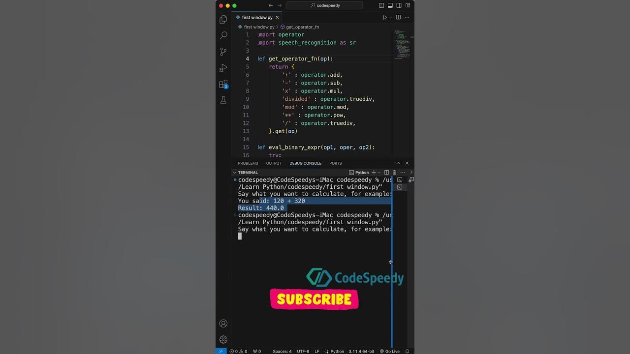 Voice Command Calculator Using Python Programming Python Pythontutorial Pythonprogramming