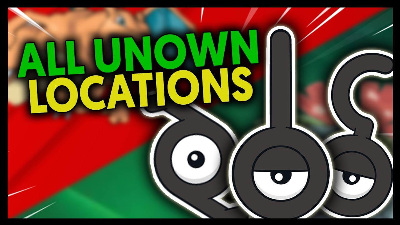 ALL UNOWN LOCATIONS ON POKEMON FIRE RED AND LEAF GREEN - YouTube
