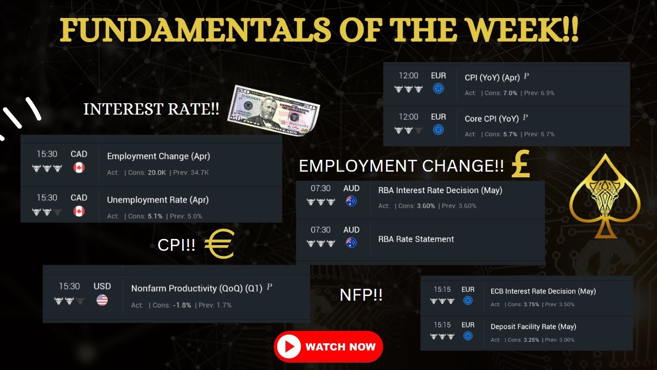 FUNDAMENTALS OF THE WEEK!! ( INTEREST RATE, CPI, EMPLOYMENT CHANGE ...