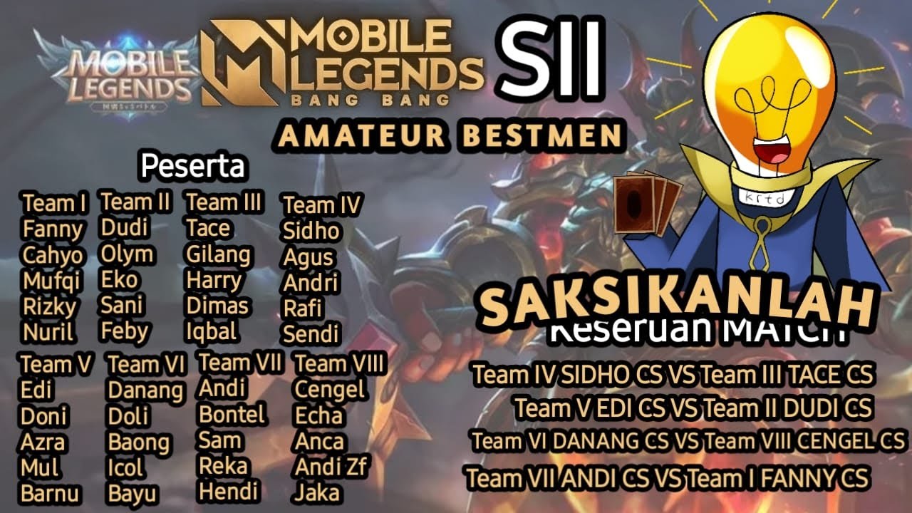 🔴[LIVE] - MOBILE LEGEND AMATEUR BEST MEN SEASON 2| TURNAMEN INTERNAL ...
