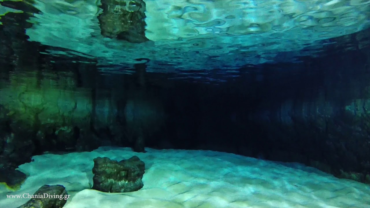 new cave in Chania,Crete,Greece www.chaniadiving.gr - YouTube