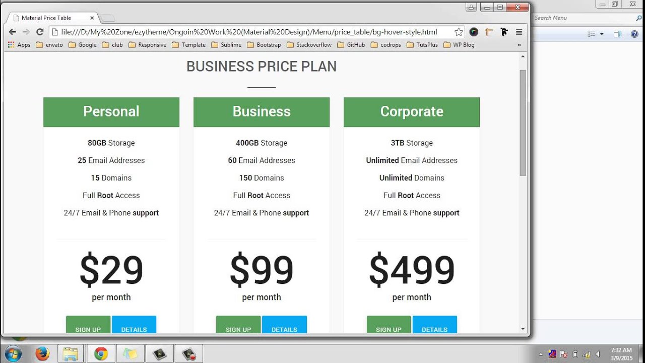 Material - Price Table - YouTube