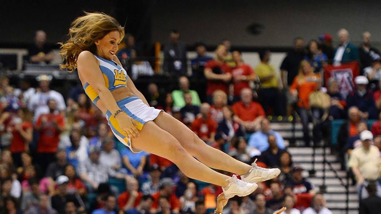 UCLA Cheerleader Gets Dropped on Her Head TWICE in 15 Seconds - YouTube
