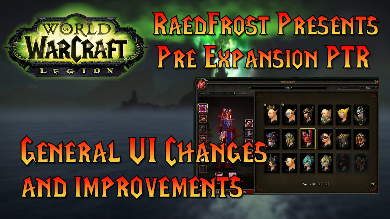 Legion Pre Expansion PTR - UI Changes and Improvements - YouTube