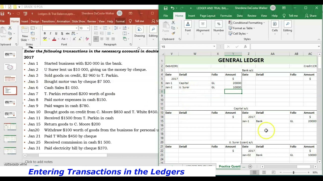 CSEC Principles of Accounts: Ledgers and Trial Balance - YouTube