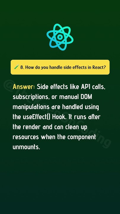 🧪 8. How do you handle side effects in React? 🎯 || React Interview ...