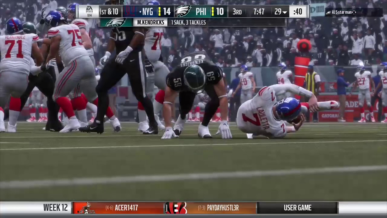 The JMFL NFC GOTW New York Giants @ Philadelphia Eagles S1W11 - YouTube