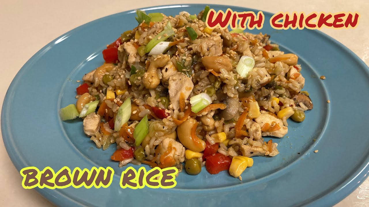 Healthy brown rice with chicken and vegetables 🌶️🌽🥕🫛☘️ - YouTube