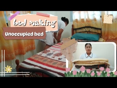 [bed making unoccupied bed]|•Return Demonstration•|(student nurse ...