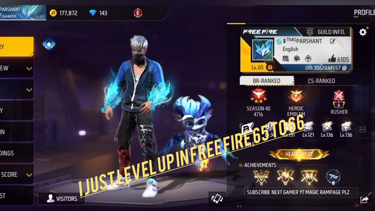 65 TO 66 LEVEL UP VIDEO☠️ - YouTube