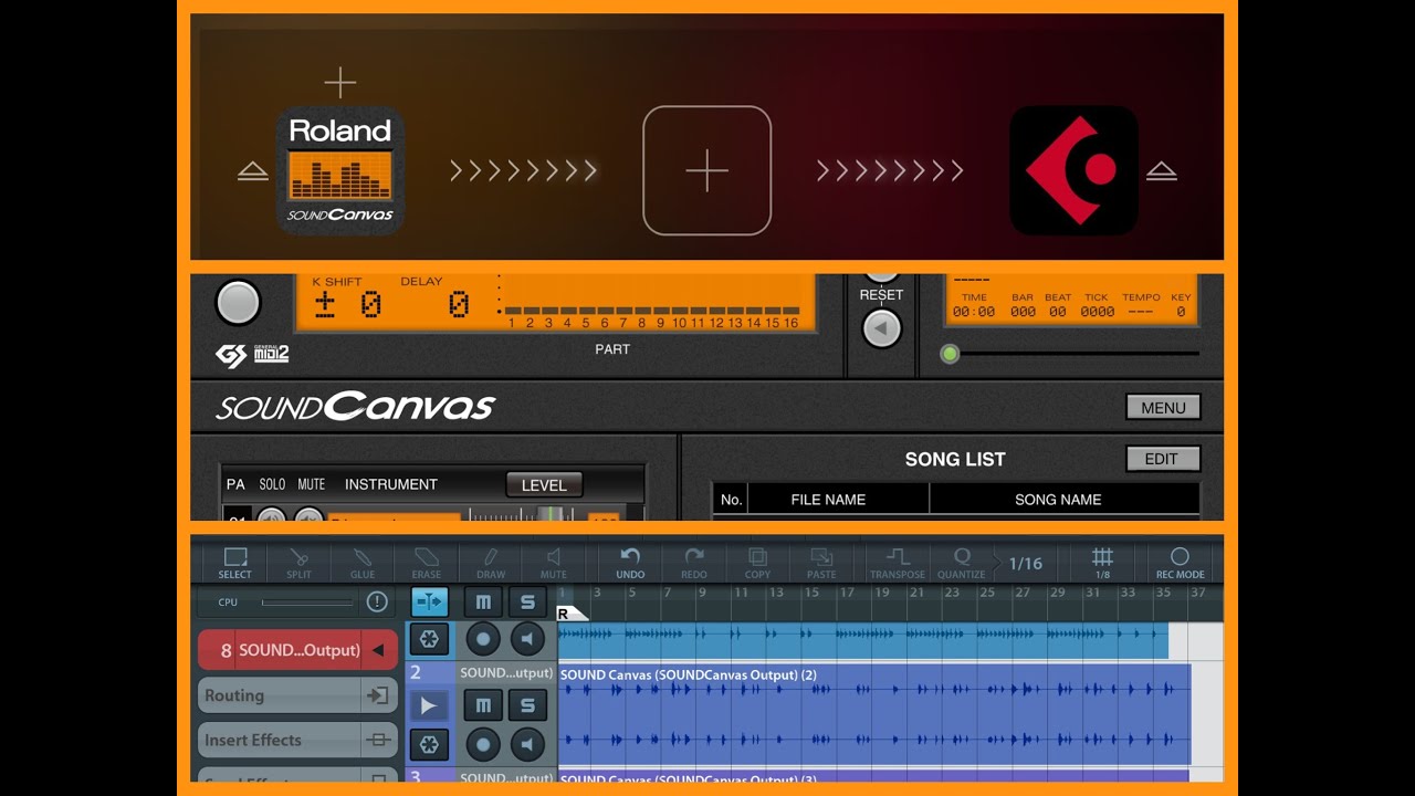 Roland Sound Canvas, Audiobus, Cubasis for iPad, Lets Compose - YouTube