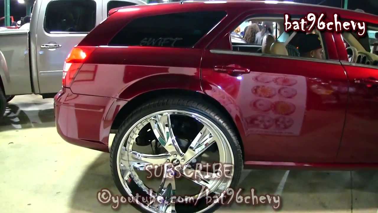 Candy Red Dodge Magnum on 32" Amani Forged Wheels - 1080p HD - YouTube