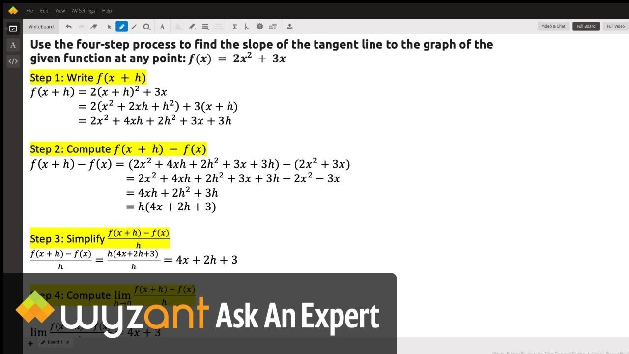 Using The 4 Step Process Differentiation From First Principles To