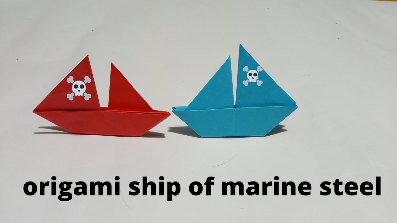 pirate ship origami and how to make it is very easy - YouTube