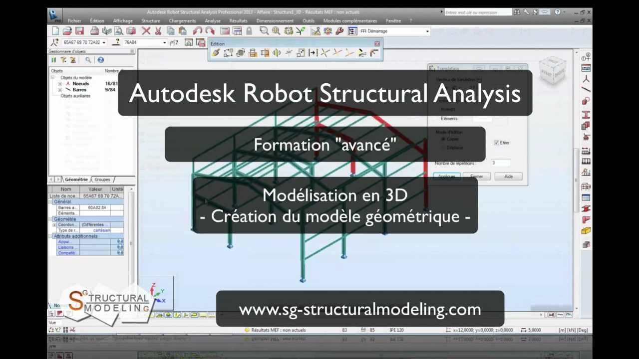 Autodesk Robot - Modélisation 3D d'un bâtiment - 01 - Création modèle ...
