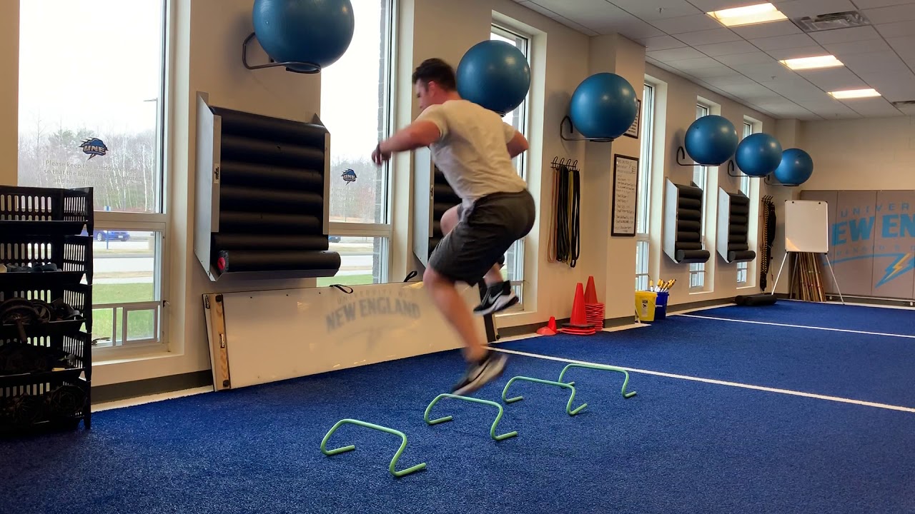 1 Leg Lateral Hurdle Hop Continuous - YouTube