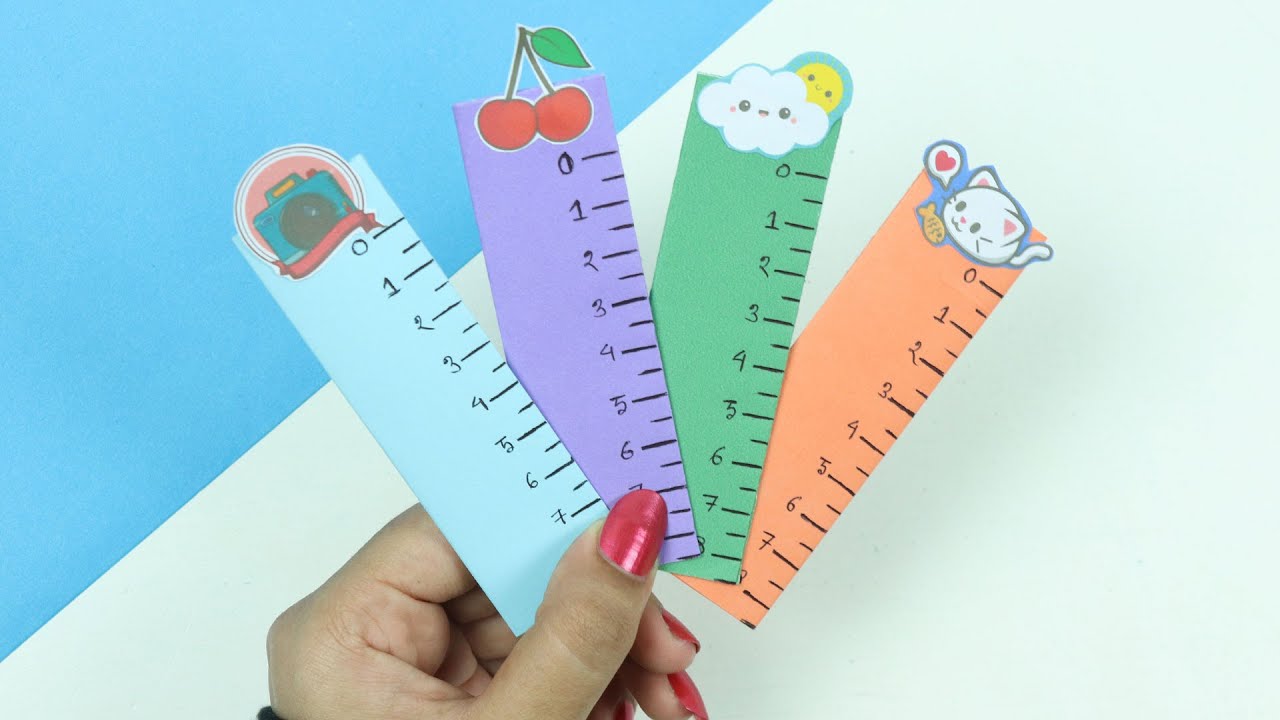 DIY Easy to make Paper Ruler | Cute School Supplies Craft for Kids ...