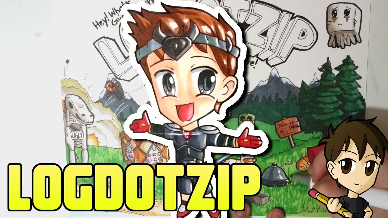 Drawing LOGDOTZIP Fan Art | Speed Art - YouTube
