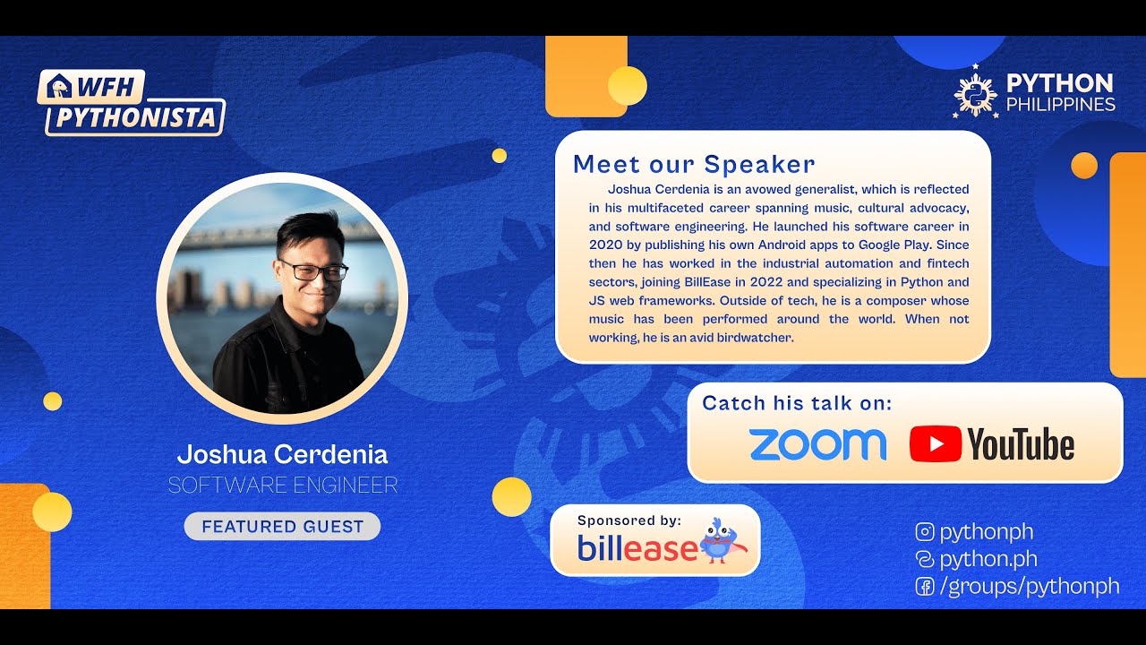 WFH Pythonista Ep#22 w/ Joshua Cerdenia (Software Engineer) - YouTube