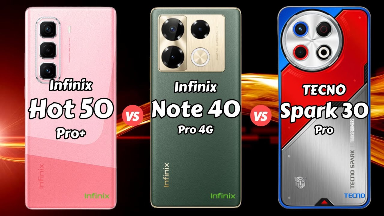 Infinix Hot 50 Pro Plus vs Infinix Note 40 Pro 4G vs TECNO Spark 30 Pro ...