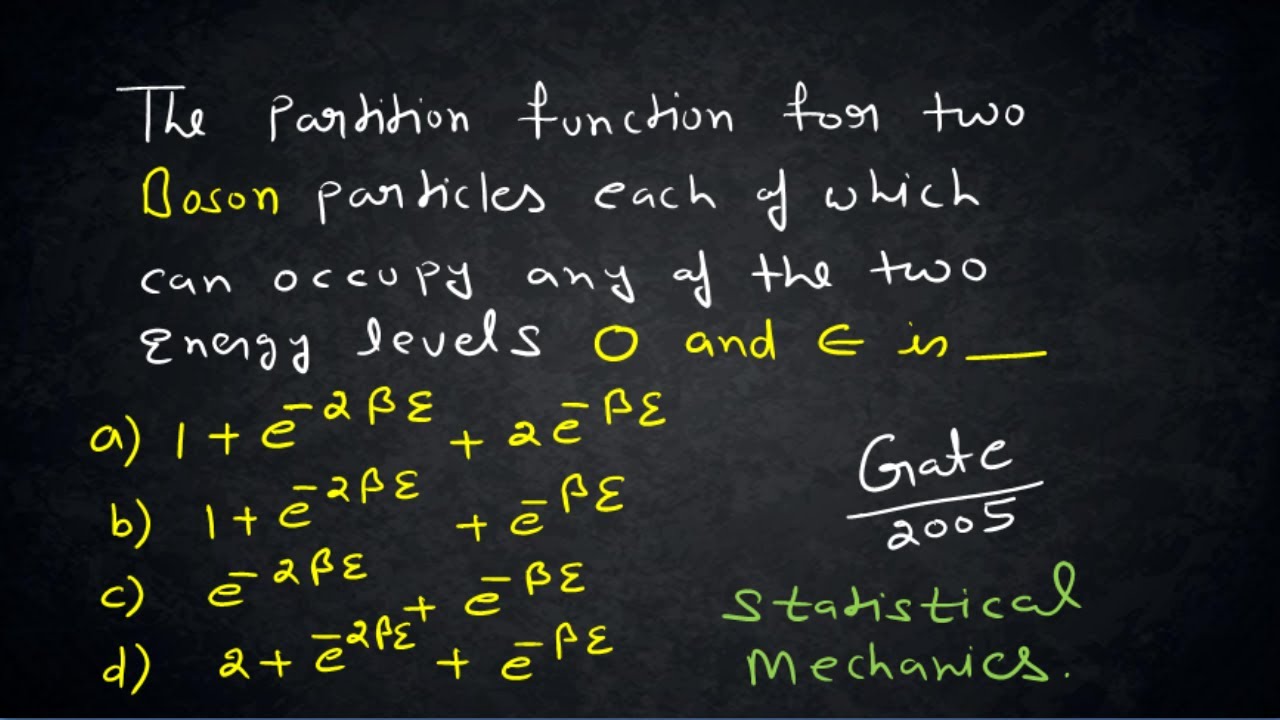 Partition function for 2 Boson Particles | Partition Functions for two ...
