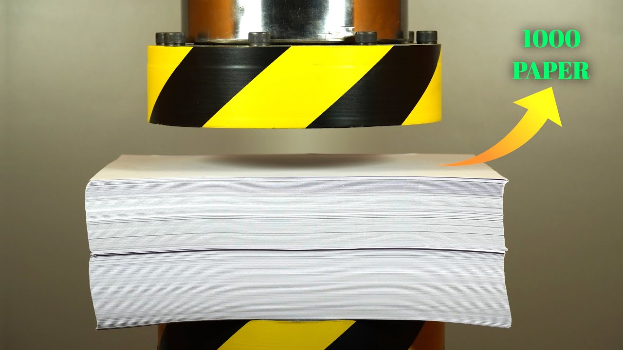 1000 PAPER SHEETS VS HYDRAULIC PRESS | AMAZING HYDRAULIC PRESS ...