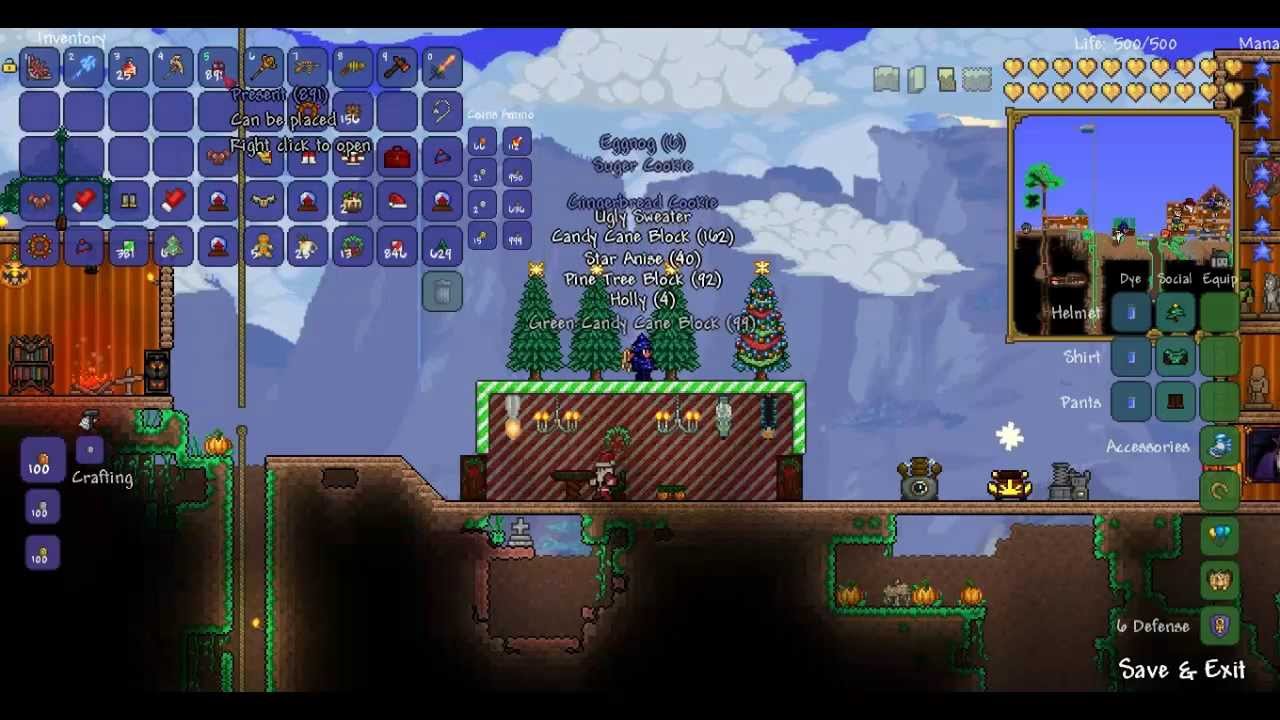 Terraria 1.2.2 Christmas update: Opening mass of presents: Costumes and ...