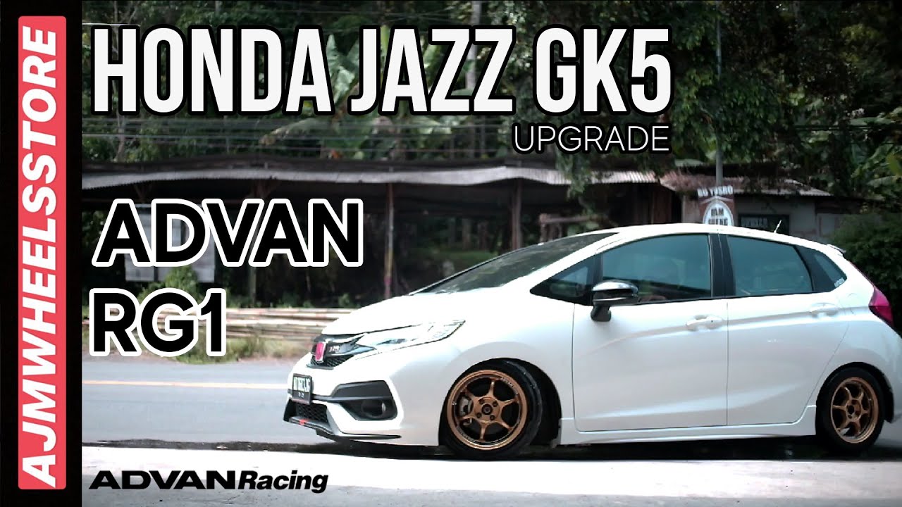 HONDA JAZZ GK5 UPGRADE ADVAN RG1 GOLD // AJMWHEELSSTORE - YouTube